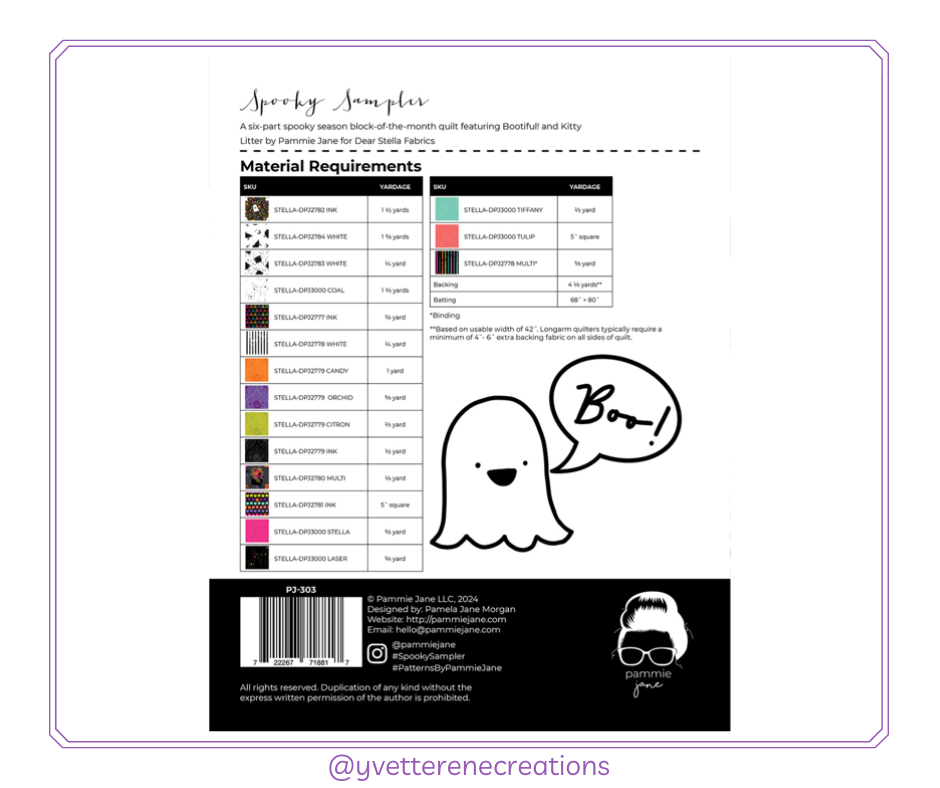 PAPER PATTERN | Spooky Sampler by Pammie Jane – YvetteRene Creations